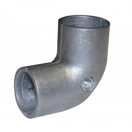 Raccord sur rotule pour articulation entre 2 tubes alu à 90°