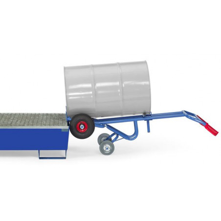 Diable ergonomique à fût avec 2 roues d'appui