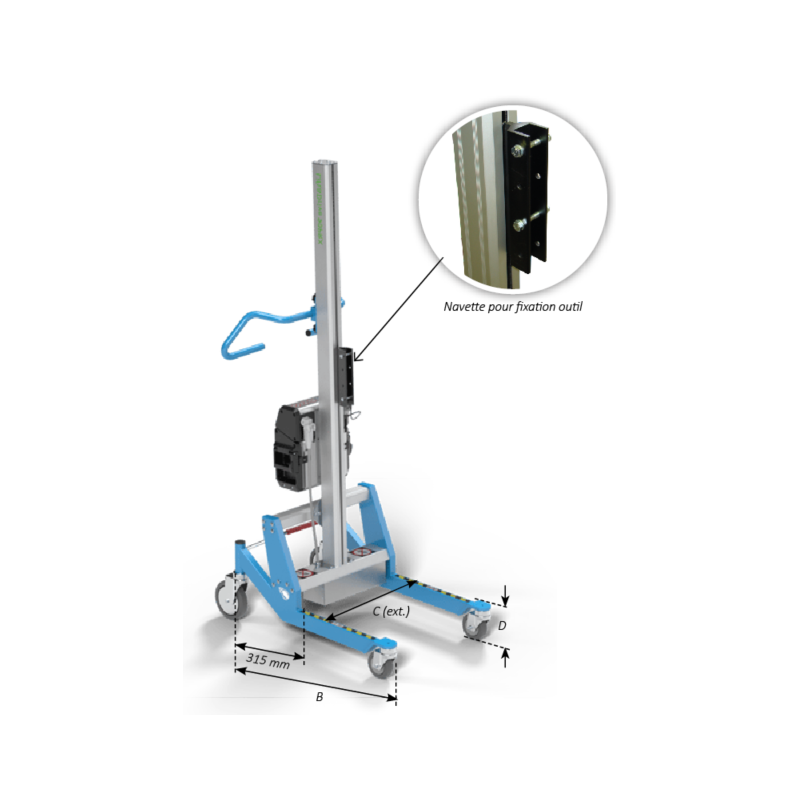 Mini chariot gerbeur et diable semi-électrique 130P châssis bas