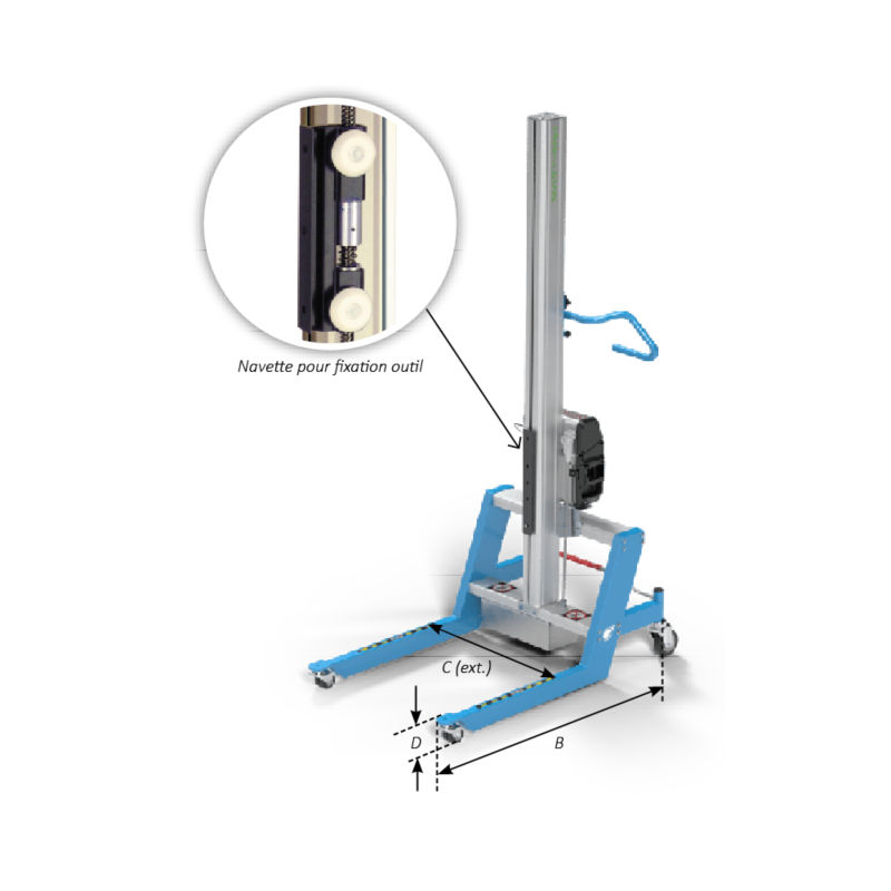 Mini chariot gerbeur et diable semi-électrique 175P châssis bas